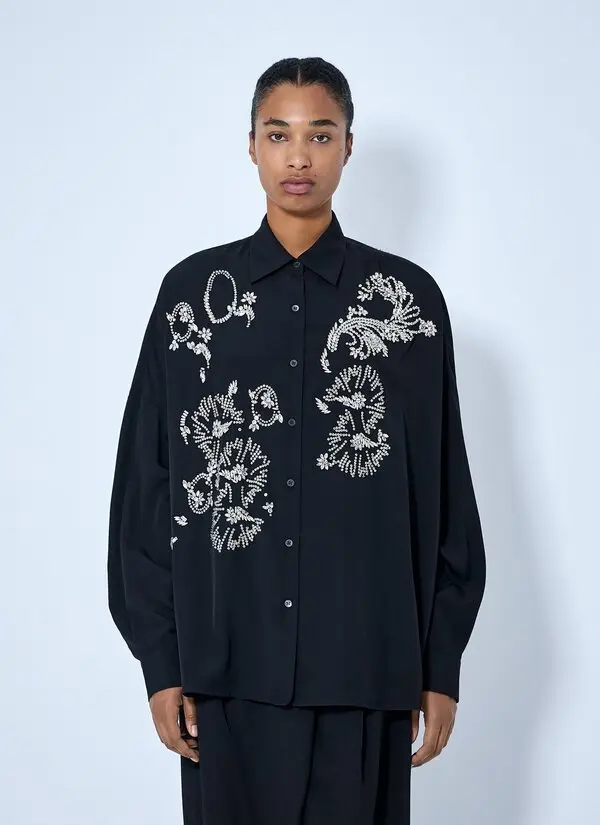 Dries Van Noten Casia Embellished Shirt - Onyx
