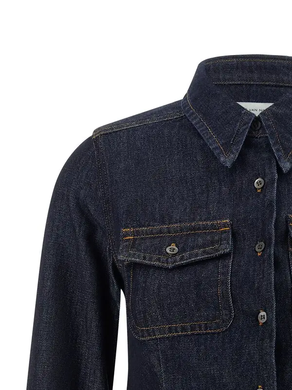 Dries Van Noten Cellie Den Cotton Denim Shirt