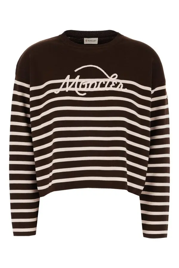 Moncler Striped Embroidered Knitwear - Multicolor