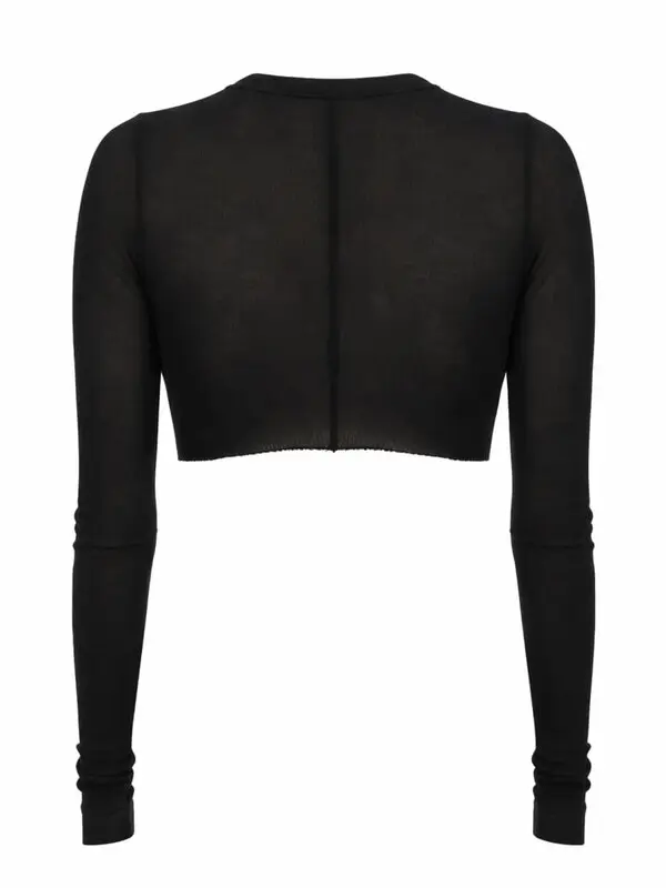 Rick Owens Long-sleeved Crop Top - Black