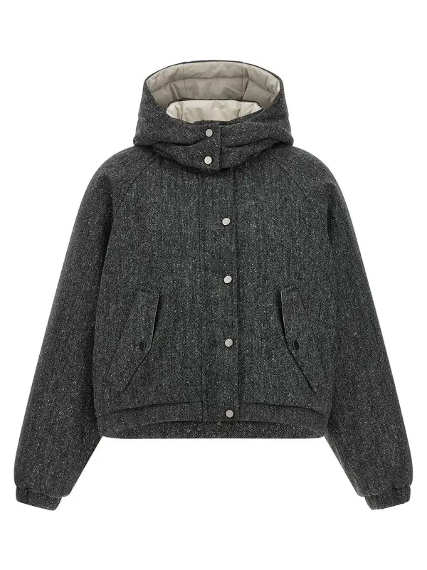 Brunello Cucinelli Shiny Zipper Pull' Down Jacket
