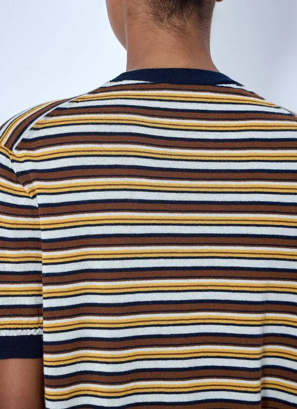 Prada Striped Knit T-shirt - Blue