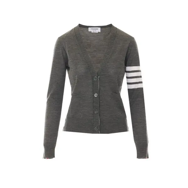 Thom Browne Relaxed Fit 4-bar Cardigan - Gray