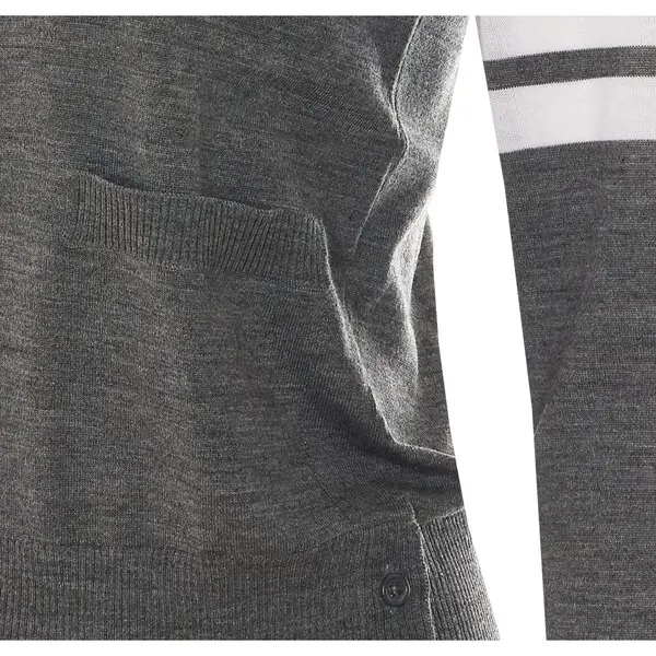Thom Browne Relaxed Fit 4-bar Cardigan - Gray