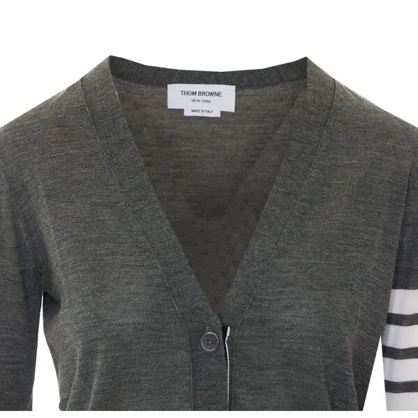 Thom Browne Relaxed Fit 4-bar Cardigan - Gray