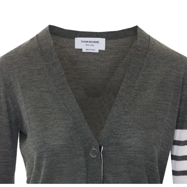 Thom Browne Relaxed Fit 4-bar Cardigan - Gray