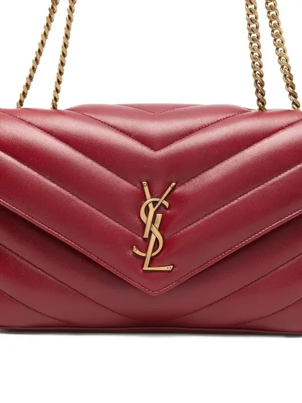 Saint Laurent Loulou Medium Bag In Matelassé Lambskin - Red