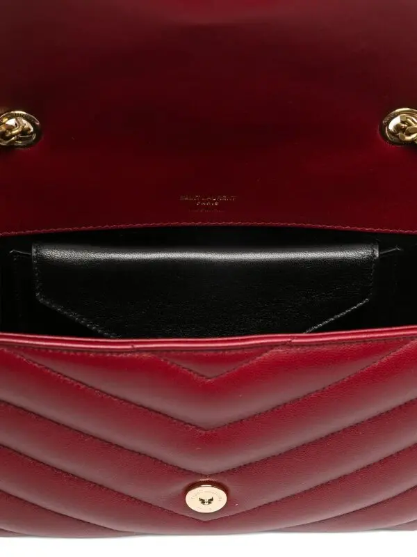Saint Laurent Loulou Medium Bag In Matelassé Lambskin - Red