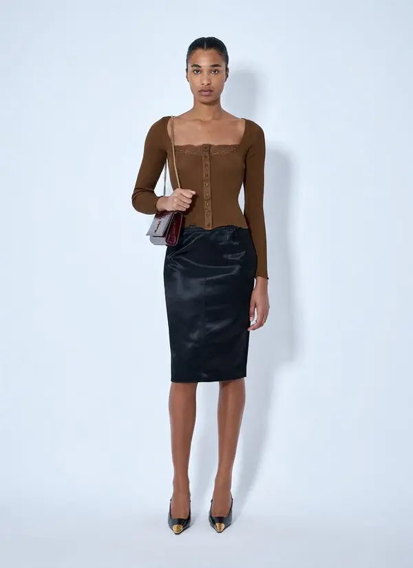 Saint Laurent Cassandre Pencil Skirt