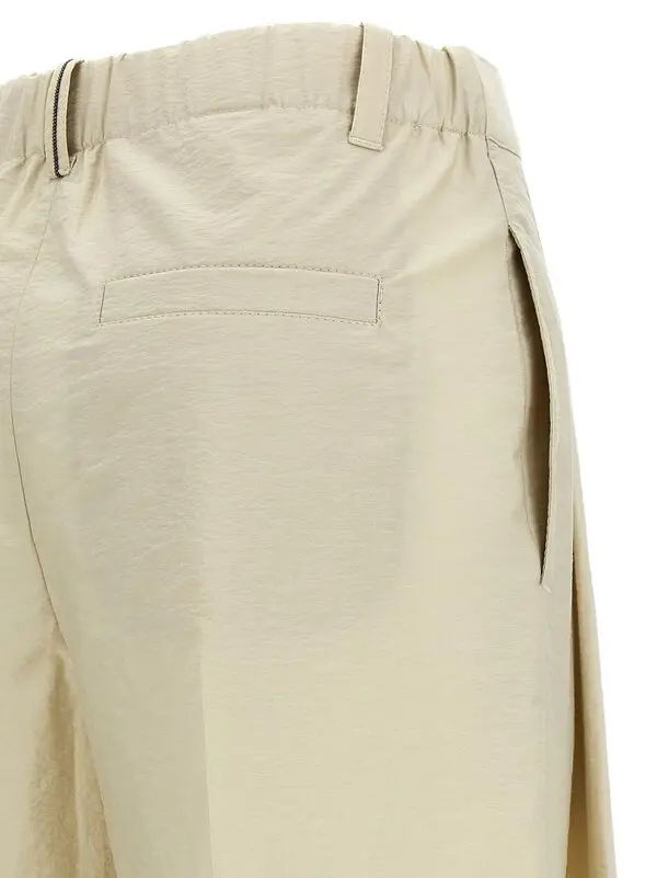 Brunello Cucinelli Cotton Blend Trousers - White