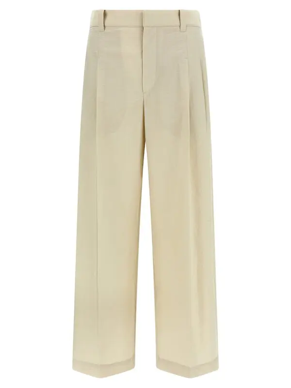 Brunello Cucinelli Cotton Blend Trousers - White