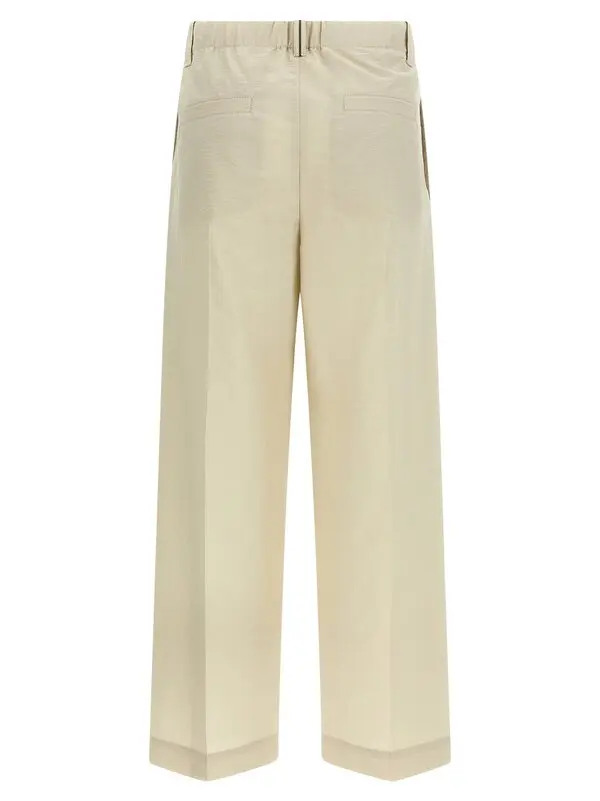 Brunello Cucinelli Cotton Blend Trousers - White