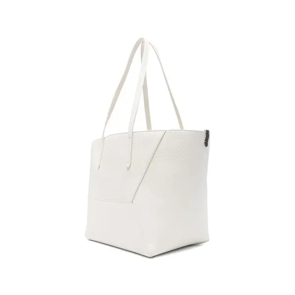 Brunello Cucinelli Grained Leather Tote Bag - Cream
