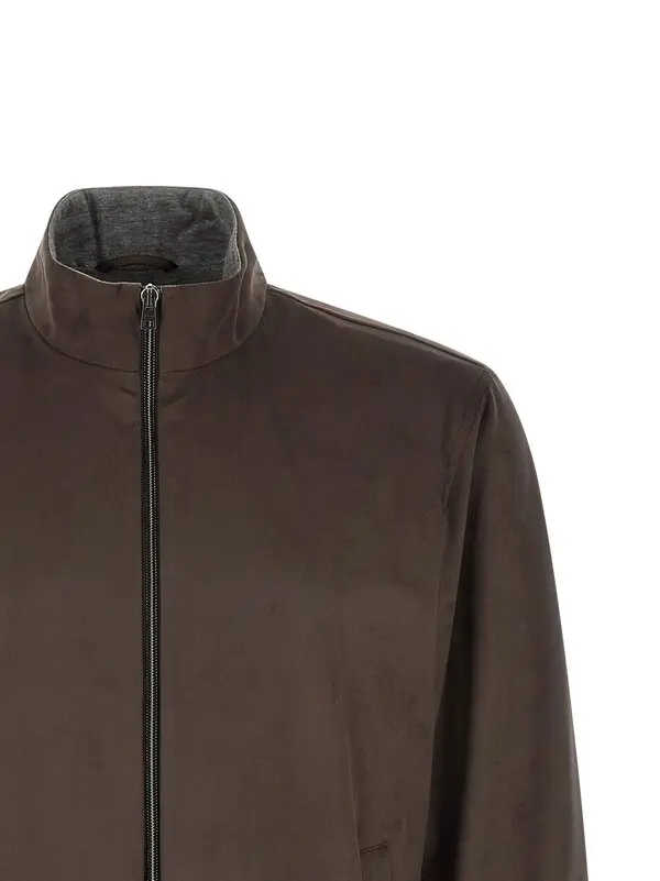 Herno Suede Effect Jacket - Brown