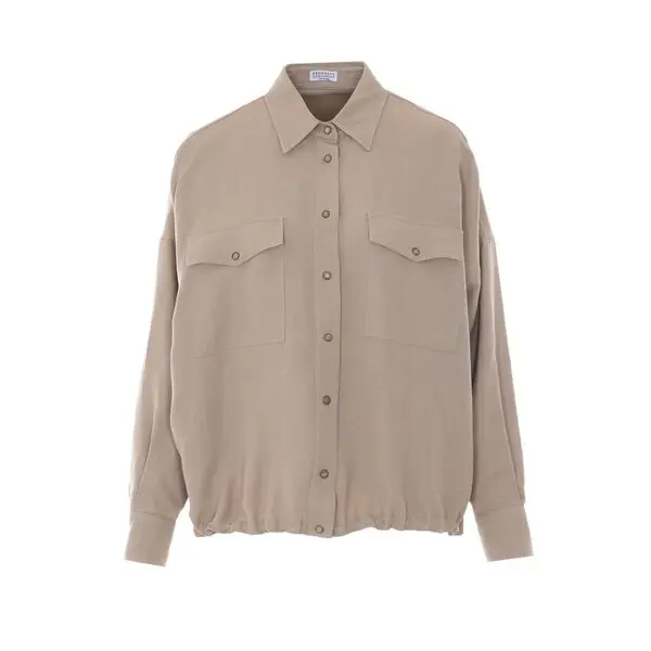 Brunello Cucinelli Viscose And Linen Twill Fluid Shirt