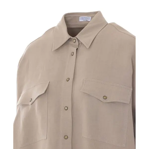 Brunello Cucinelli Viscose And Linen Twill Fluid Shirt