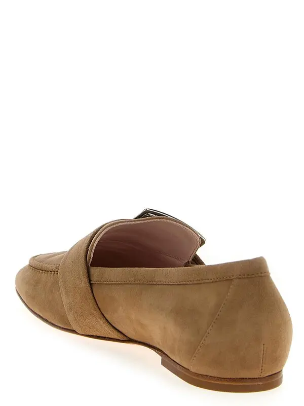 ROGER VIVIER Suede Loafers - Cream