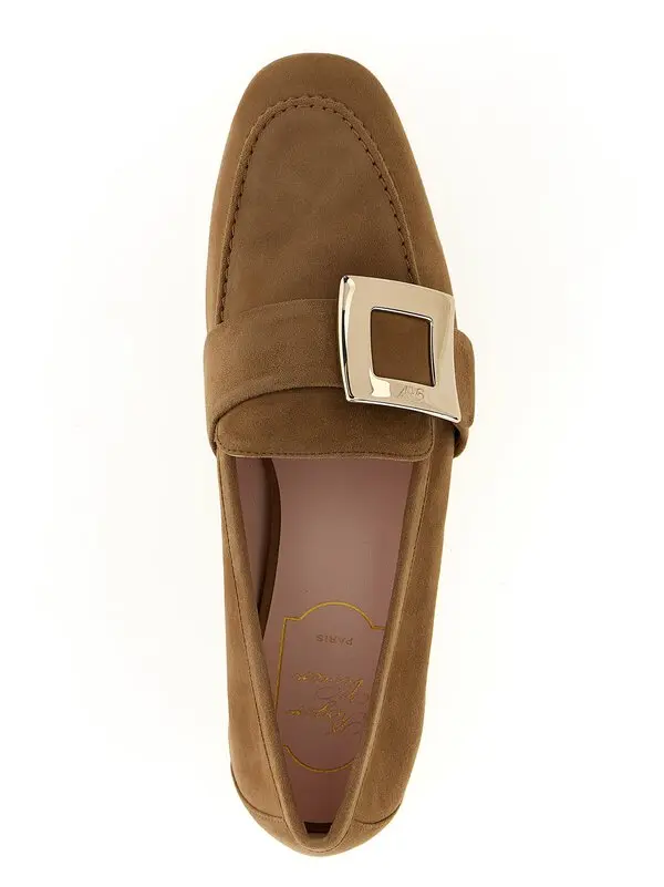ROGER VIVIER Suede Loafers - Cream