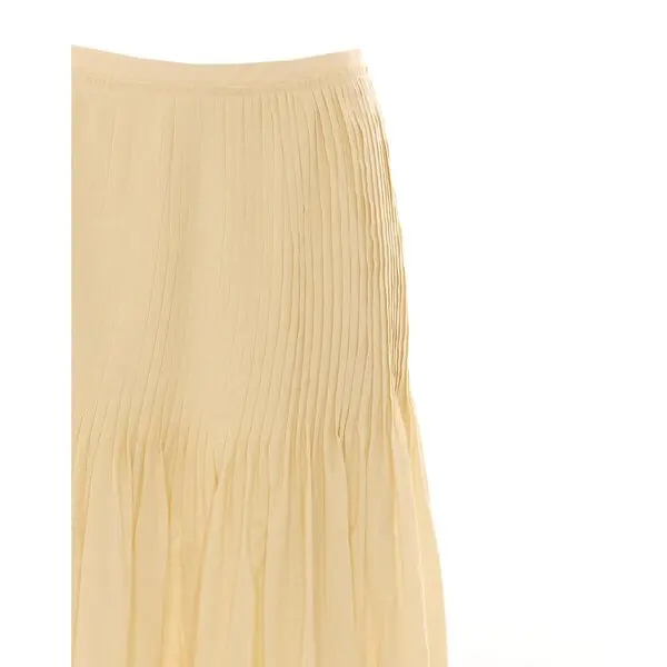 Auralee Super Fine Cotton Lawn Pin-tuck Skirt - Yellow