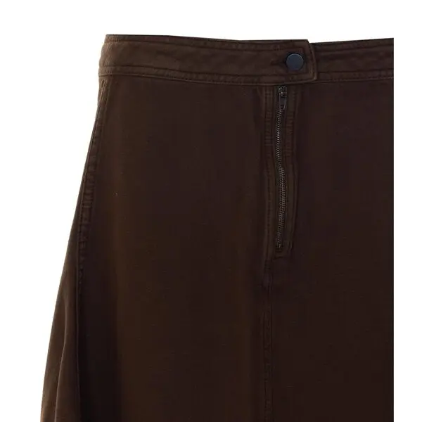LEMAIRE Asymmetric Cotton Skirt - Brown