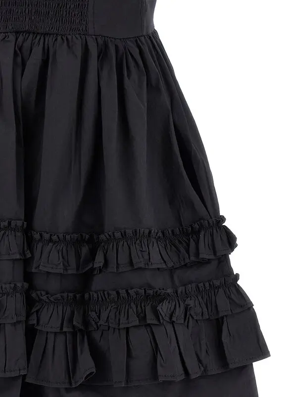 GANNI Mini Frill Dress - Black