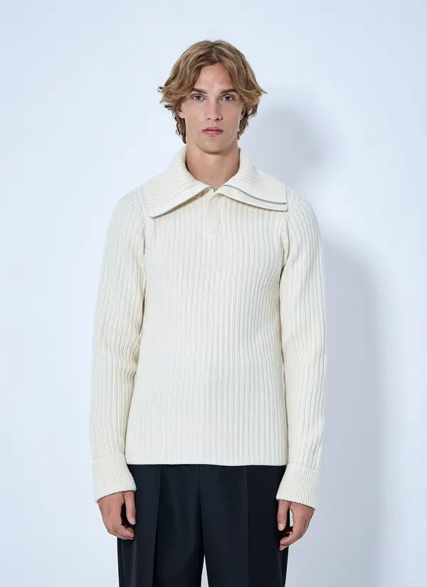 Bottega Veneta Ribbed Knit Sweater - Cream
