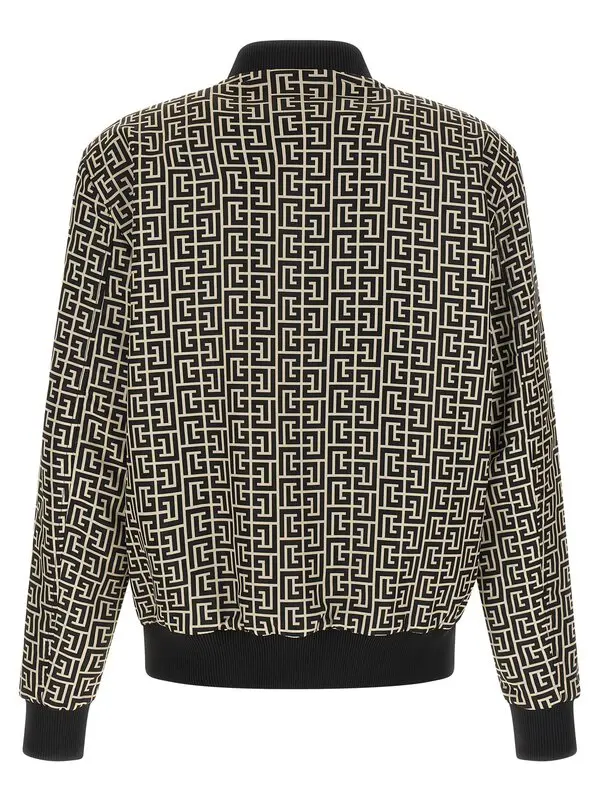 Balmain Monogram' Reversible Bomber Jacket - Black