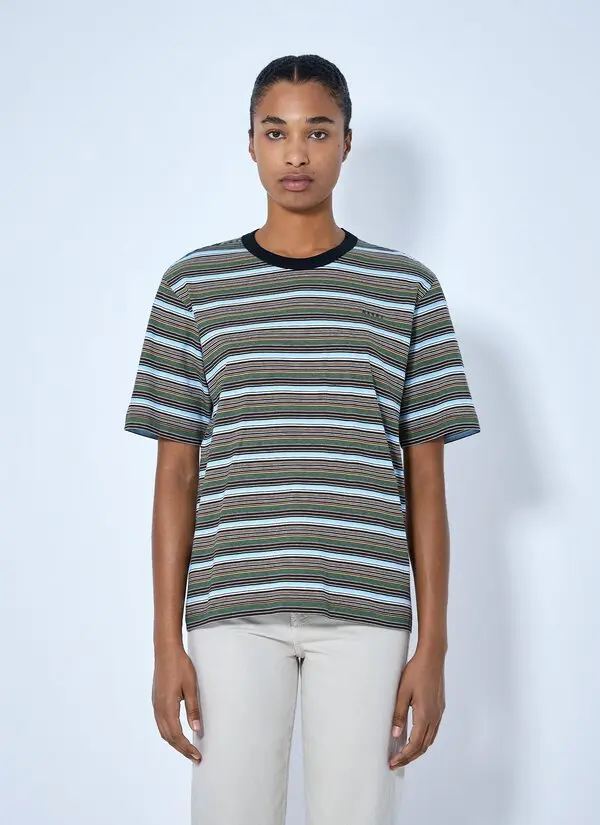 Marni Striped Crewneck T-shirt - Blue