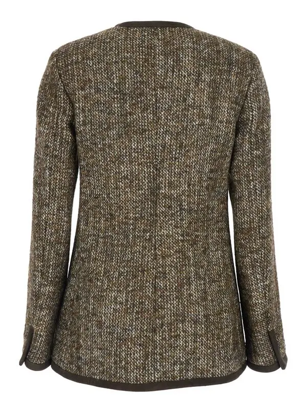 GOLDEN GOOSE Wool Blend Crew Neck Jacket - Multicolor