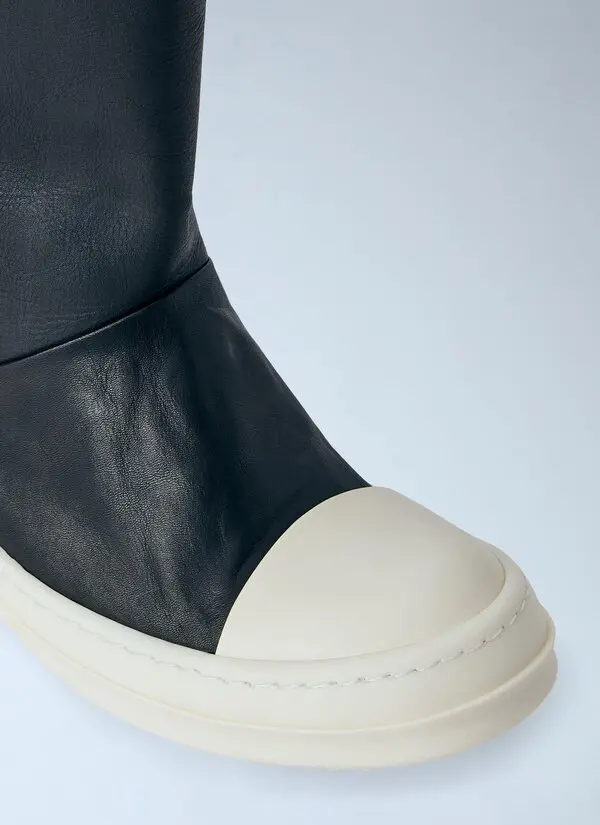 Rick Owens Tower High Leather Boots - Black
