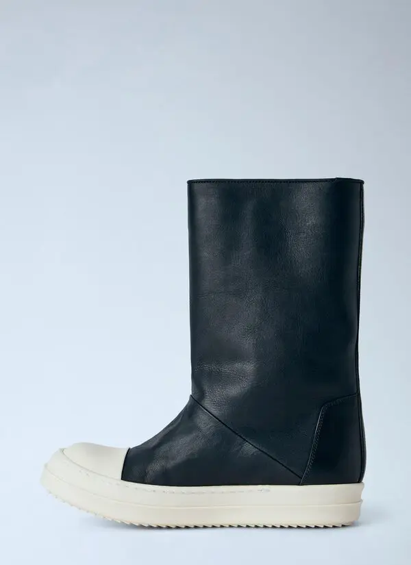 Rick Owens Tower High Leather Boots - Black