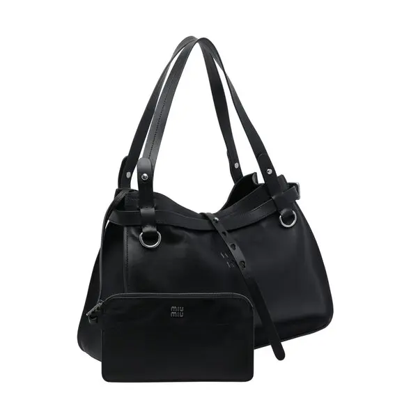 Miu Miu Logo Leather Shoulder Bag