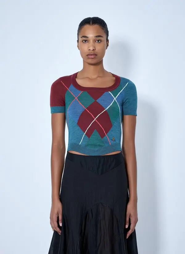 VIVIENNE WESTWOOD Argyle Bodice Tee - Green