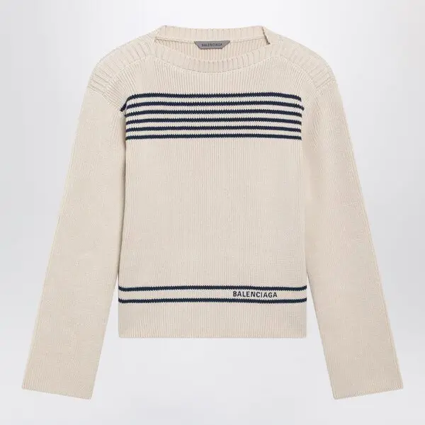 Balenciaga Ribbed Cotton Sweater - Blue