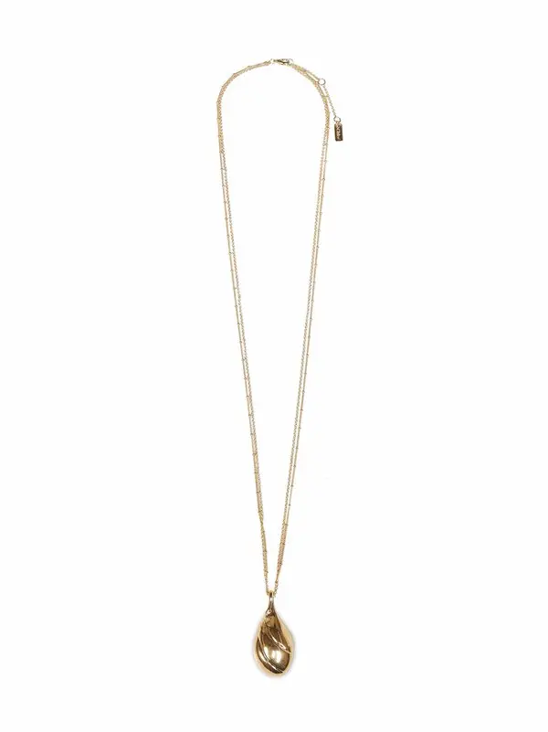 Chloé Gold Metal Mirror Pendant Necklace - Multicolor