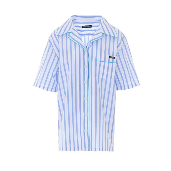 Dolce & Gabbana Striped Poplin Shirt - Blue