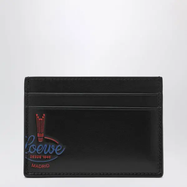 Loewe Card Holder In Glossy Calf Leather - Black