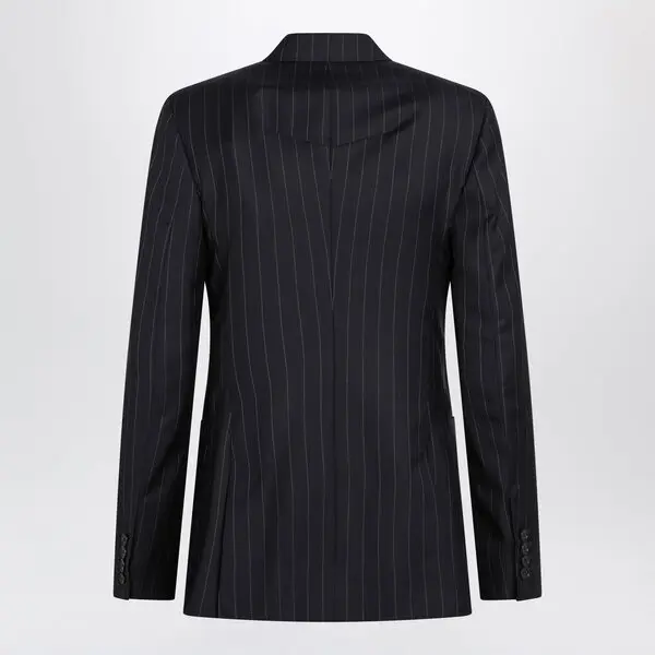 Givenchy Double-breasted Pinstripe Wool Jacket - Blue