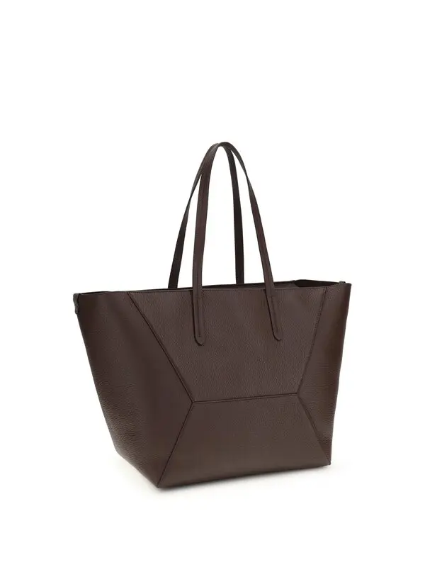 Brunello Cucinelli Leather Tote Bag - Brown