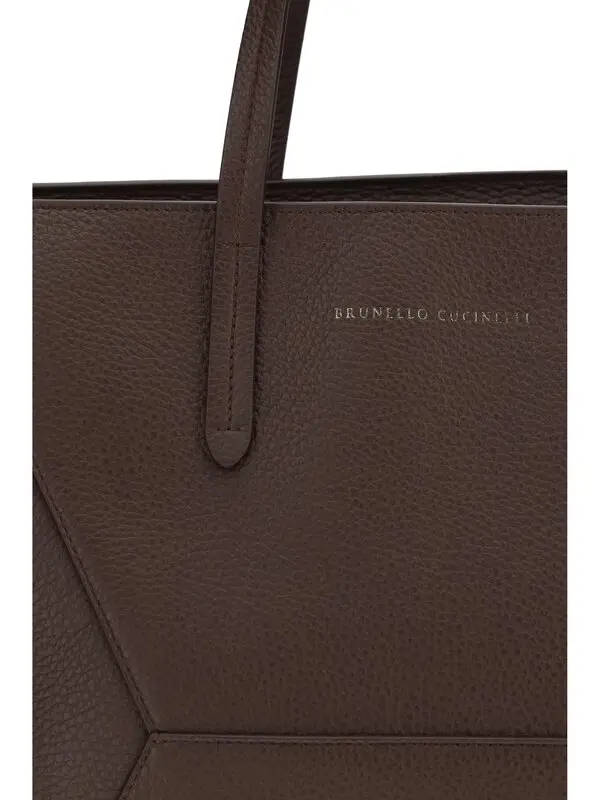 Brunello Cucinelli Leather Tote Bag - Brown