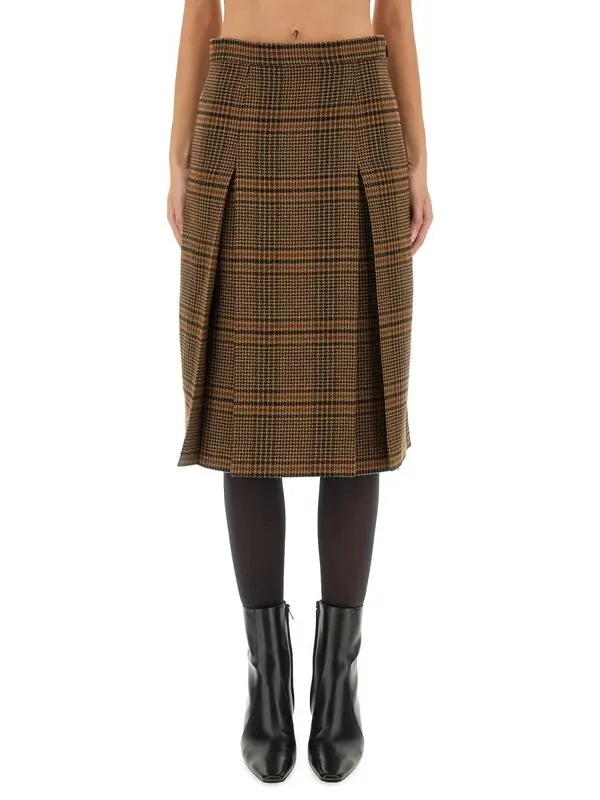 Saint Laurent Wool And Cashmere Midi Skirt - Cream