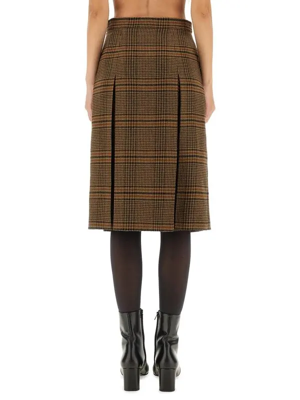 Saint Laurent Wool And Cashmere Midi Skirt - Cream