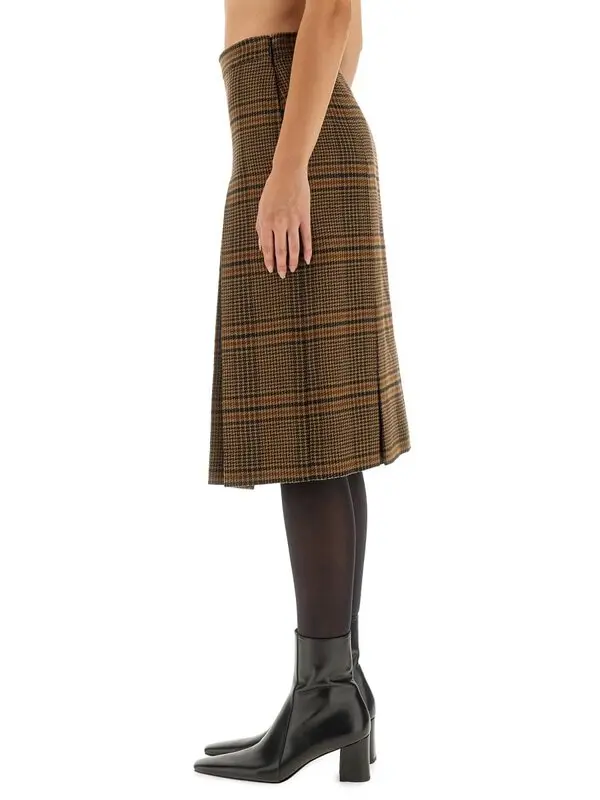 Saint Laurent Wool And Cashmere Midi Skirt - Cream