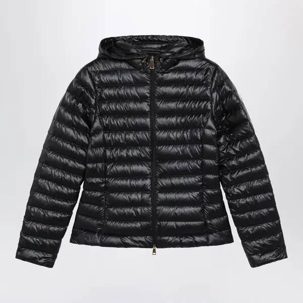 Moncler Igelhood Down Jacket In Longue Saison - Black