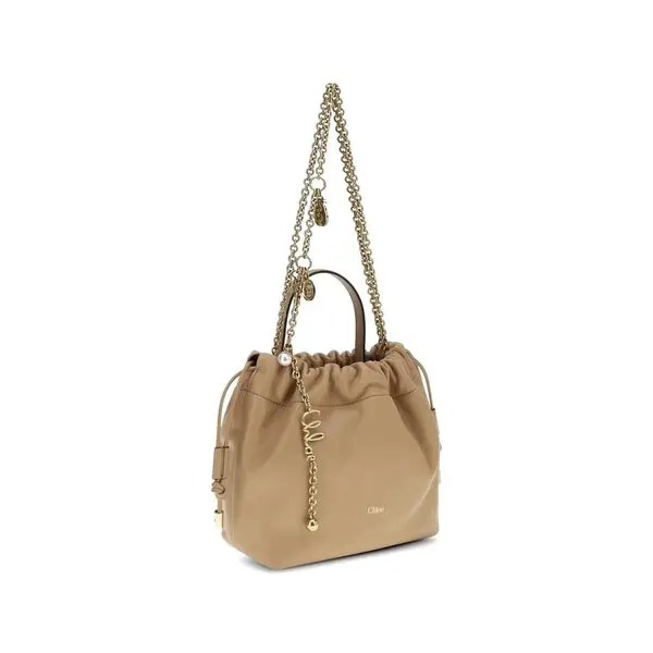 Chloé Calf Leather Bucket Bag - Cream