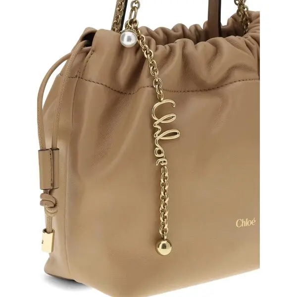 Chloé Calf Leather Bucket Bag - Cream