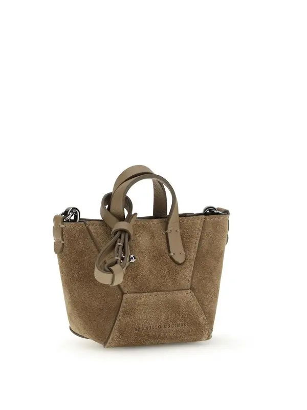 Brunello Cucinelli Micro Suede Shoulder Bag - Brown