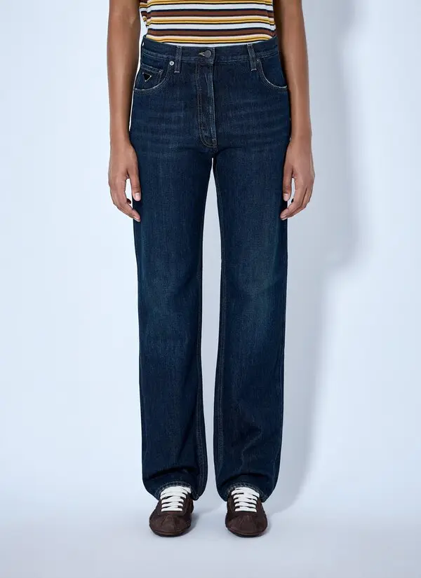 Prada Straight-leg Washed Denim Jeans - Blue