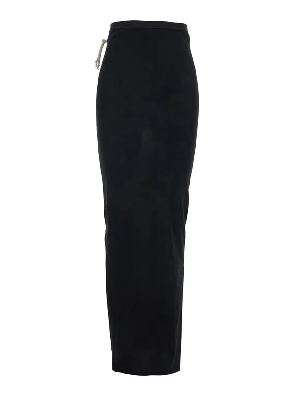 Rick Owens Cotton Drawstring Long Skirt - Multicolor