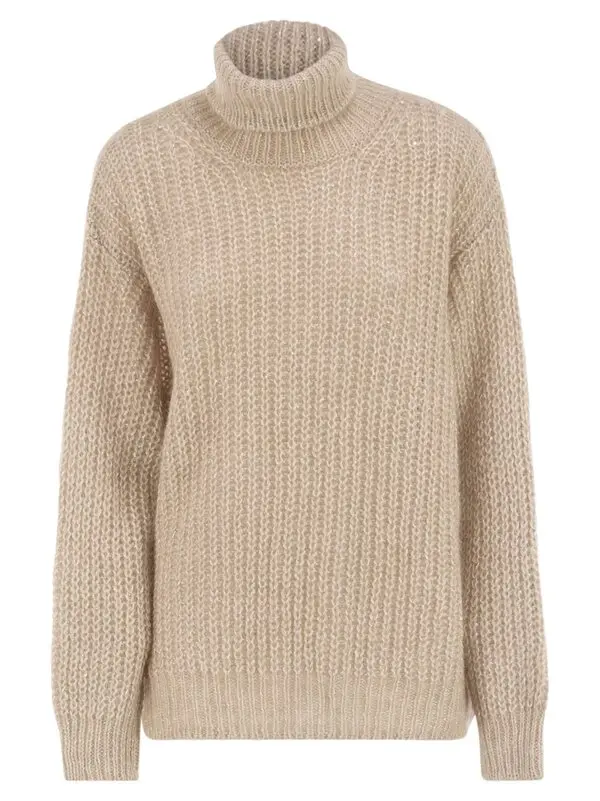 Herno Wool And Alpaca Turtleneck Jumper - Cream